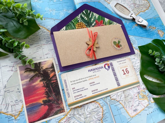 Hawaiian Boarding Pass Invitations