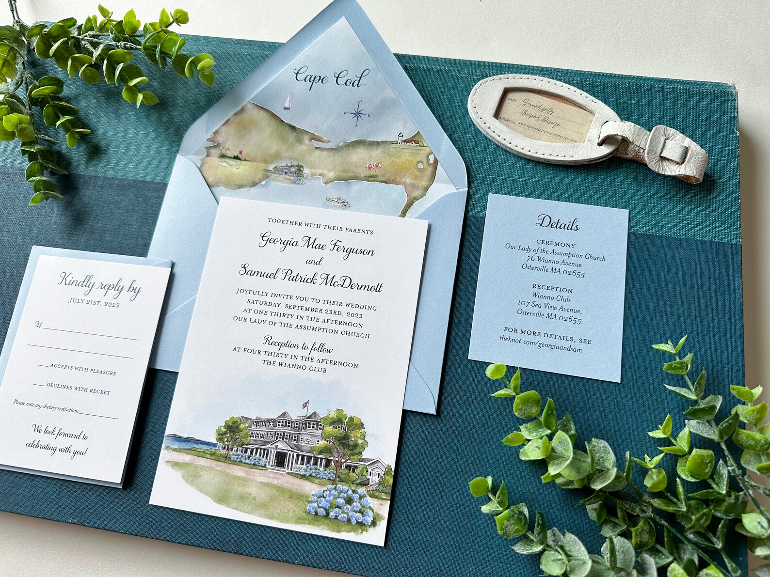 Cape Cod Invitations, Classic Destination Wedding Invite Suite, Travel ...