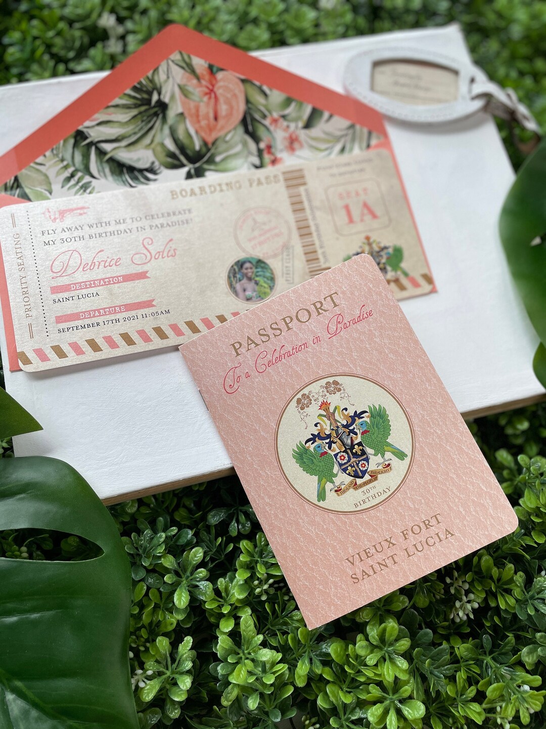 Birthday Boarding Pass and Passport Travel Invitation (saint Lucia ...