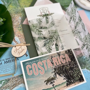 Tropical Vellum and Monogram Wedding Invitation (costa Rica) - Design ...
