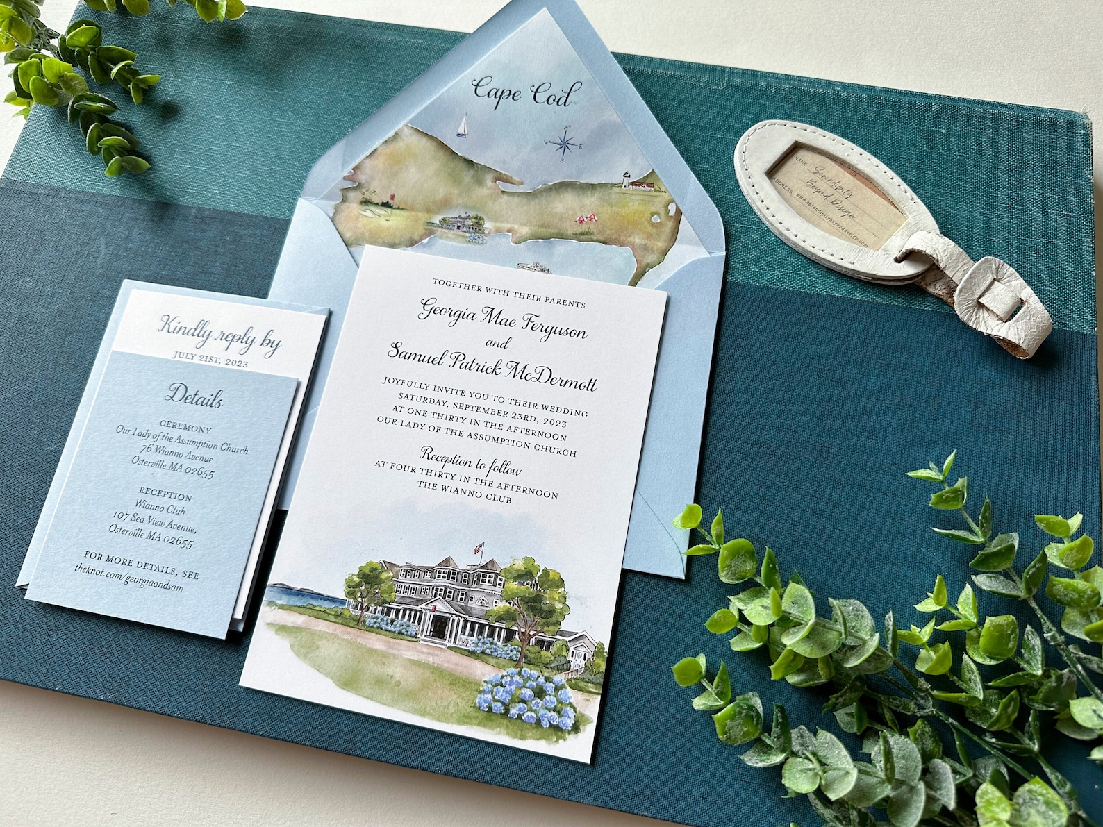 Cape Cod Invitations, Classic Destination Wedding Invite Suite, Travel ...