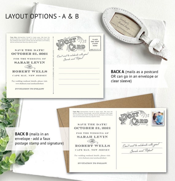 Save The Date Postcard Back Template
