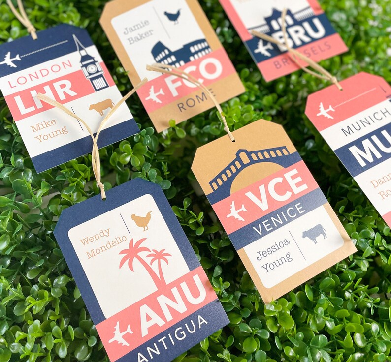 Place Cards Table Assignments travel Airport Tag Theme - Etsy