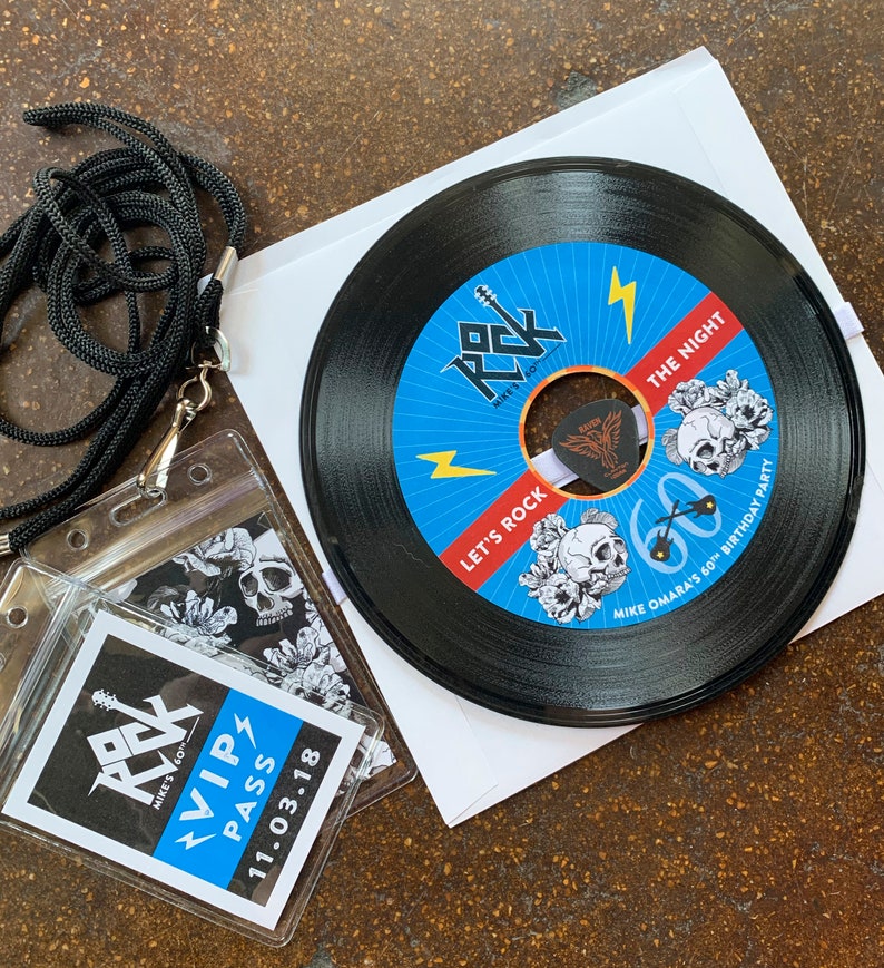 Rock 'N Roll Record VIP Invite A Birthday Party - Etsy