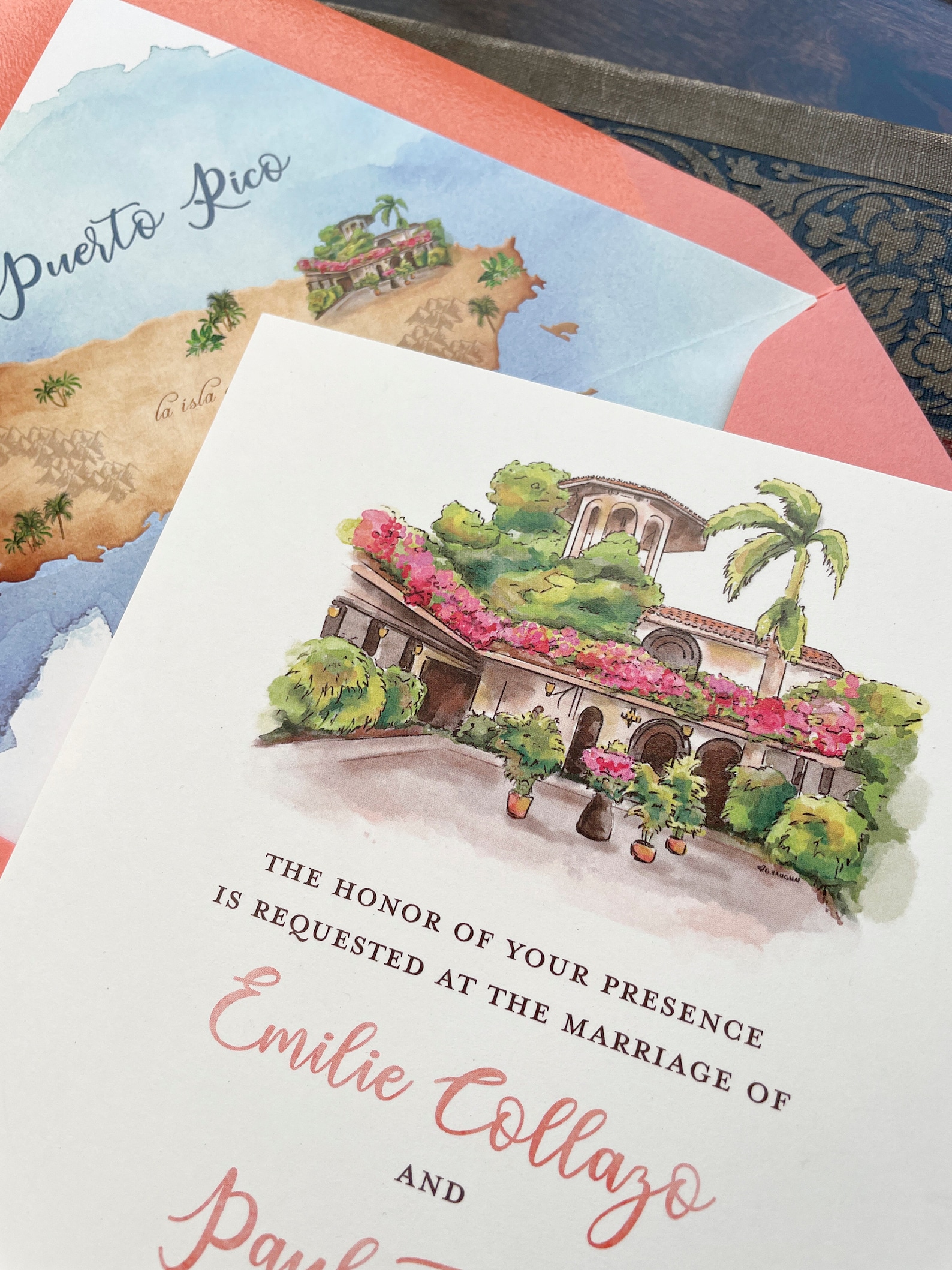 Custom Watercolor Wedding Invitation rio Grande Puerto Rico - Etsy