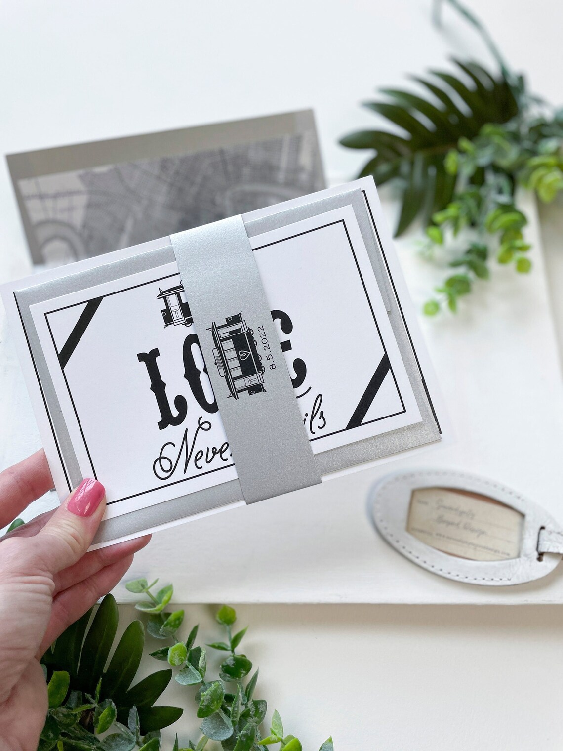 Modern Streetcar Wedding Invitation new Orleans Design Fee - Etsy