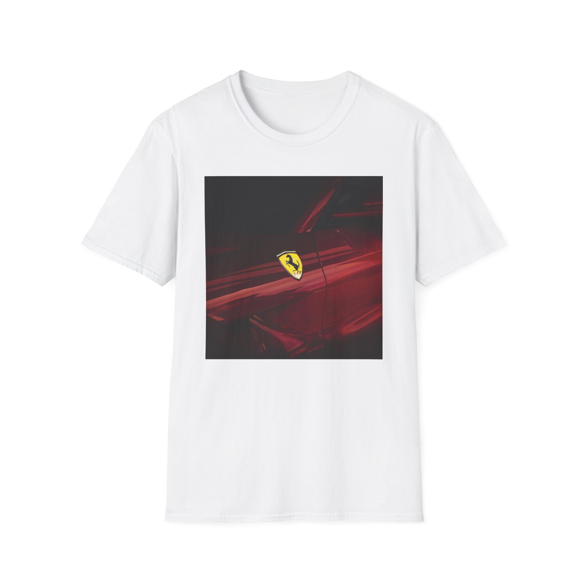 Ferrari Logo T-shirt Close-up Prancing Horse Emblem Red Ferrari Tee ...