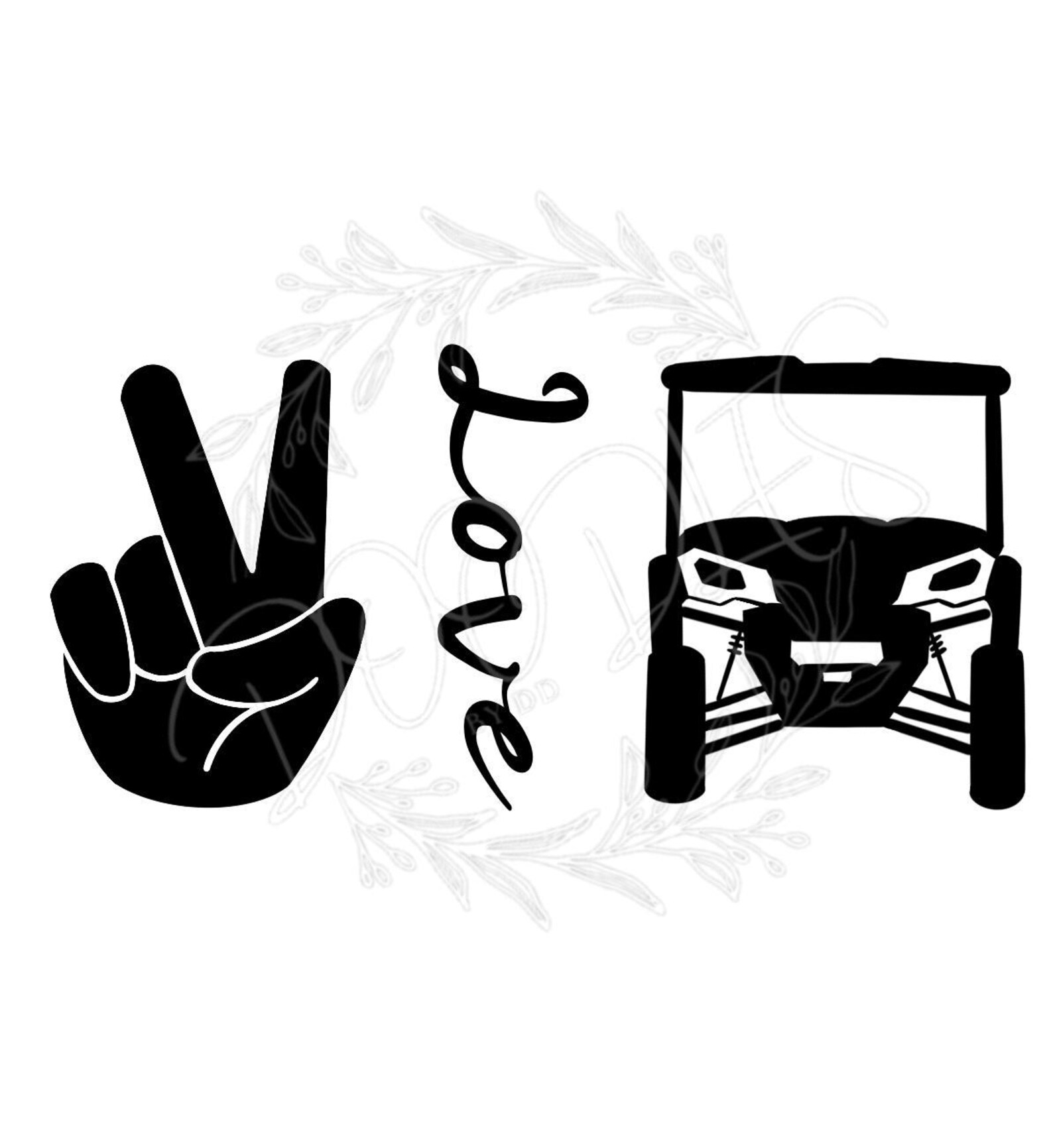 Peace Love Buggy Svg PNG JPEG Digital Download Image Sxs Buggy - Etsy