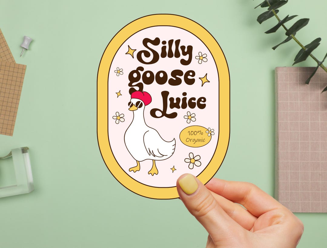 Silly Goose Juice Sticker | Funny Goose Vinyl Decal | Cute Aesthetic ...