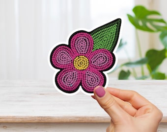 Métis Flower Beadwork Sticker: Indigenous Art Vinyl Decal - Waterproof ...