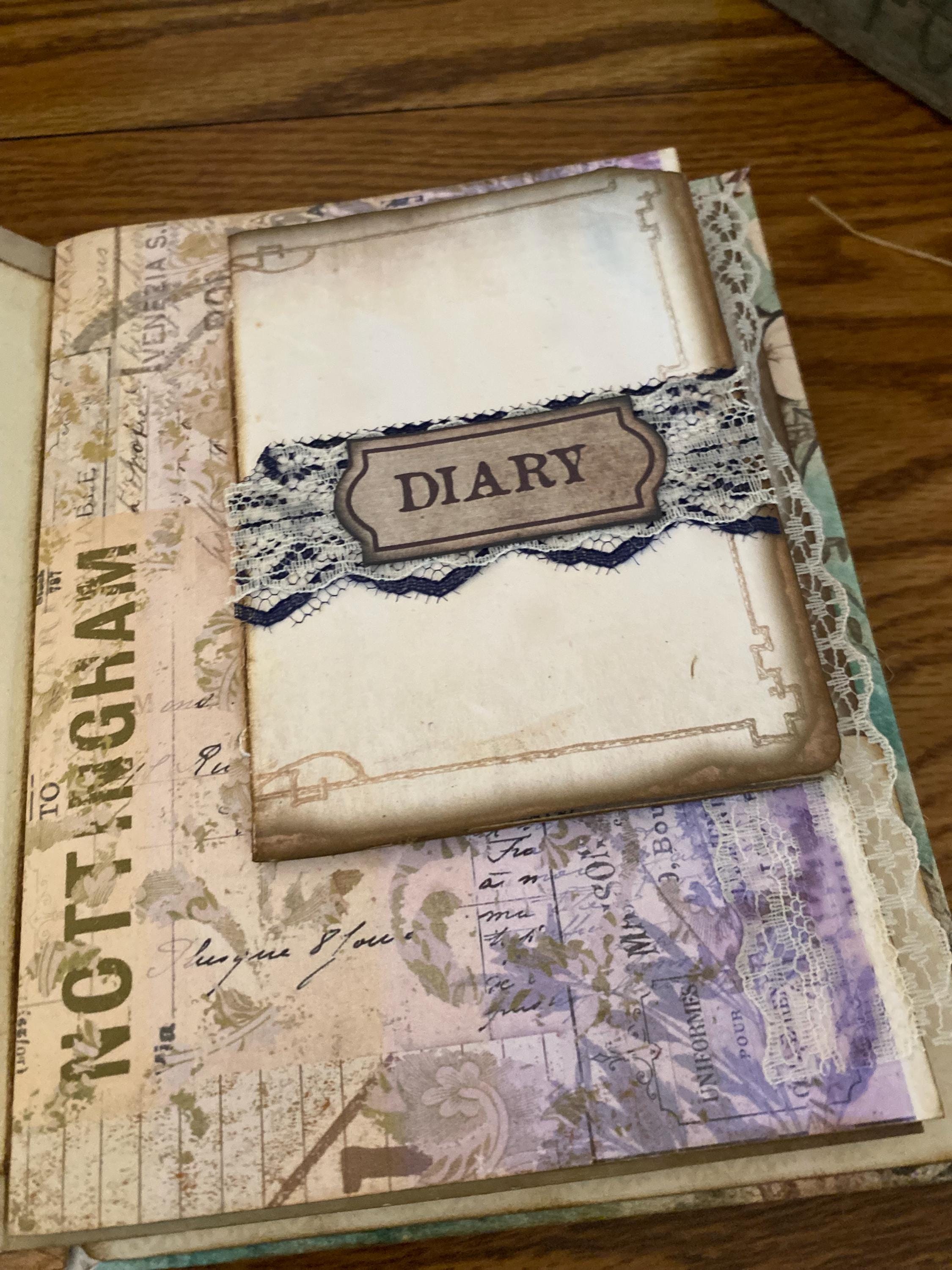 Pink Shabby,junk Journal, Tall, Skinny, Journal, Handcrafted, Writing ...