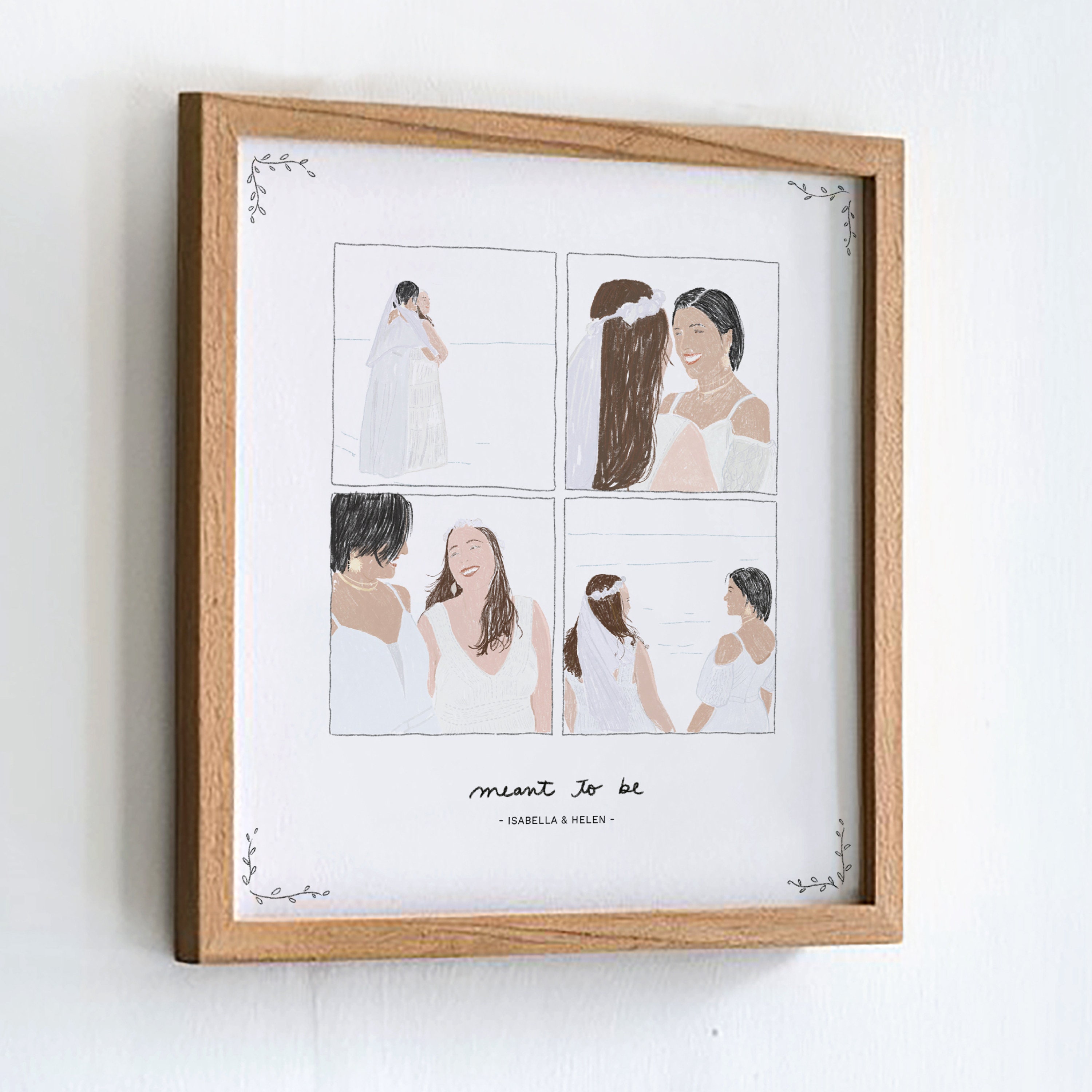 Custom Wedding Portrait Illustrations Sequence, Cute Couples Portrait ...