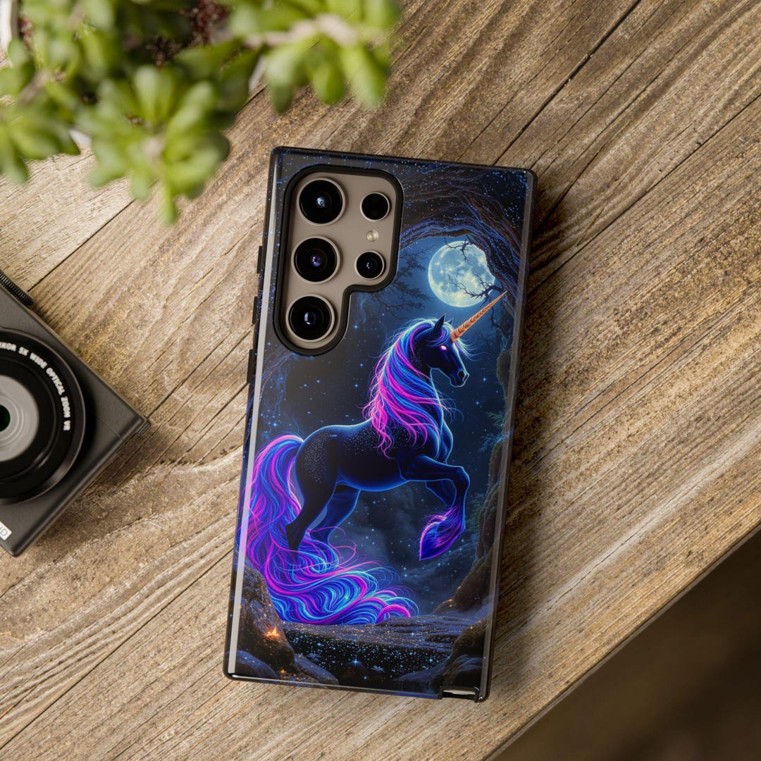 Midnight Moon Unicorn Tough Case - Fits iPhone and Samsung Galaxy, Dark ...