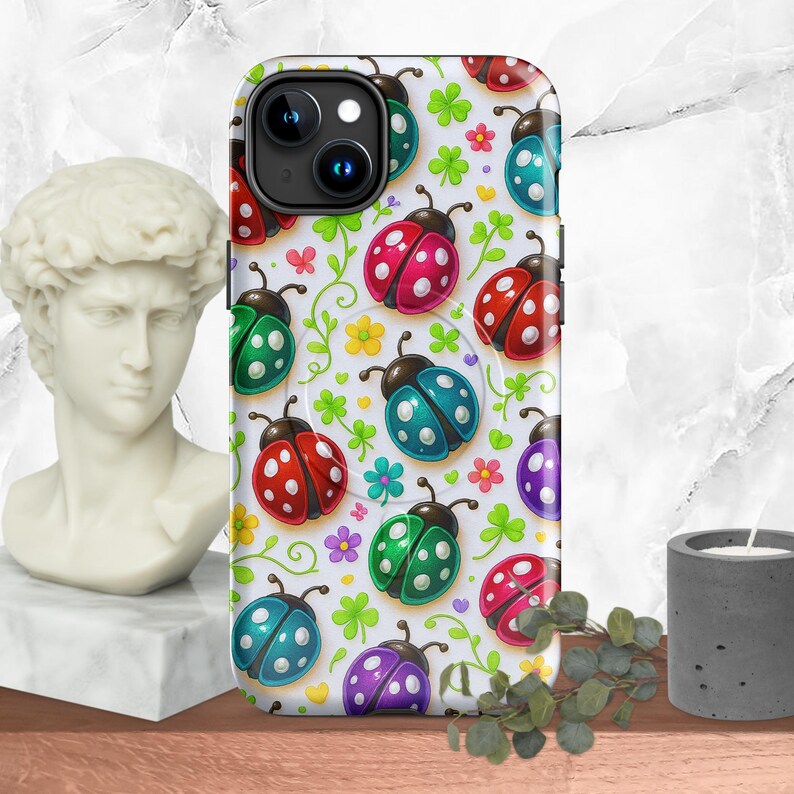 I Spot a Ladybird iPhone Magsafe Case, Colorful Rainbow Ladybug Pattern ...