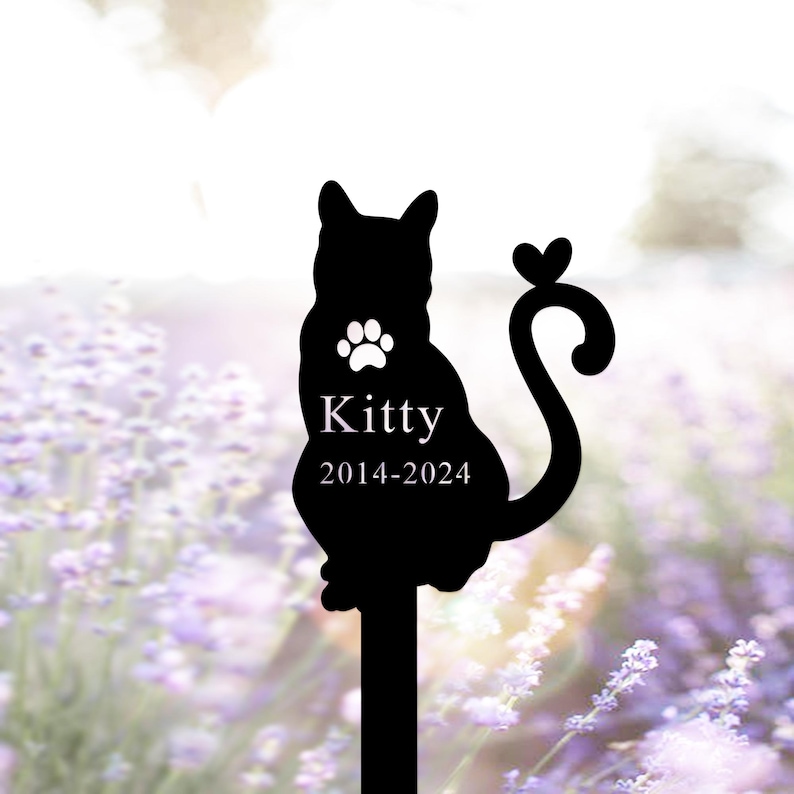 Custom Cat Memorial Stake, Personalized Cat Grave Marker, Cat Memorial ...