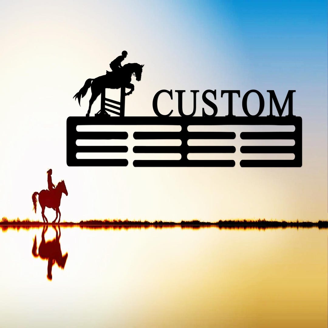Custom Horse Medal Holder, Personalized Horse Rider Name Medal Hanger ...