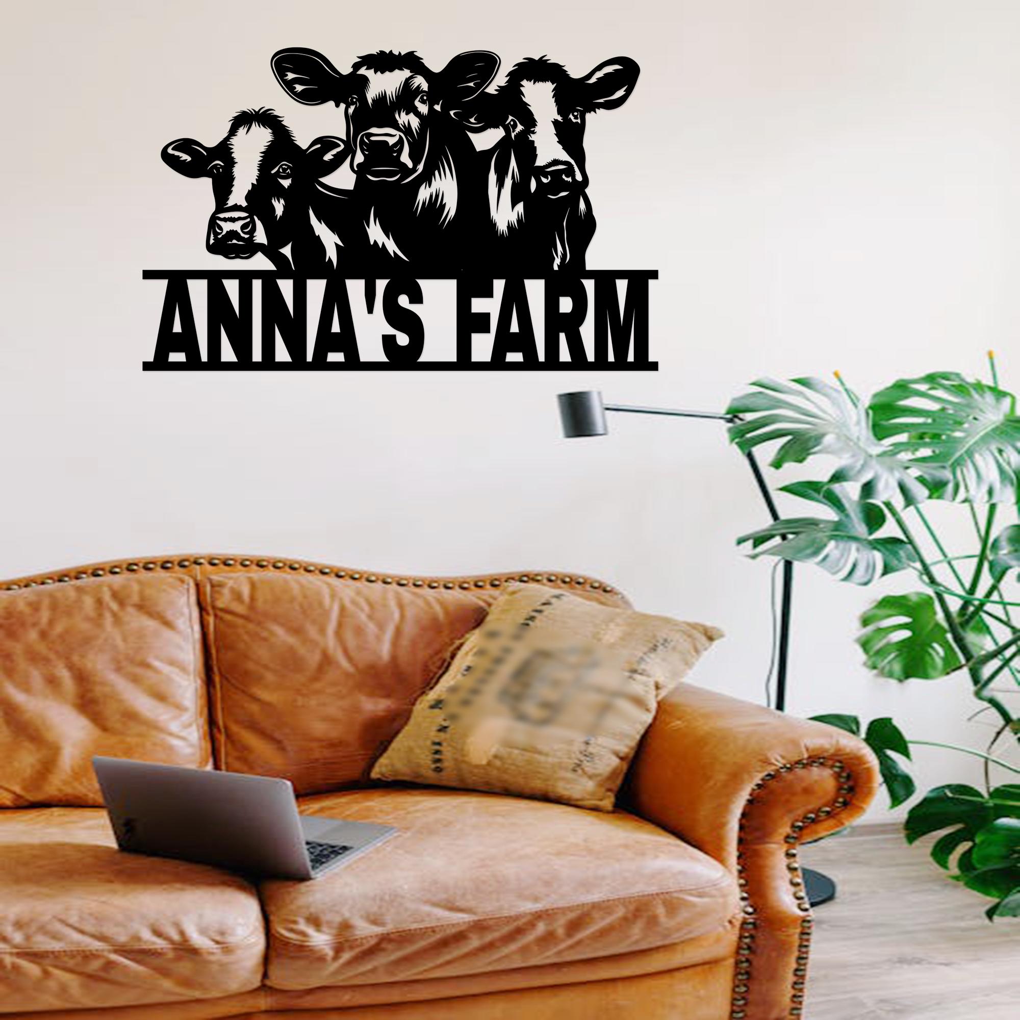Custom Cow Farm Sign, Cow Ranch Sign, Personalized Cow Metal Sign, Cow ...