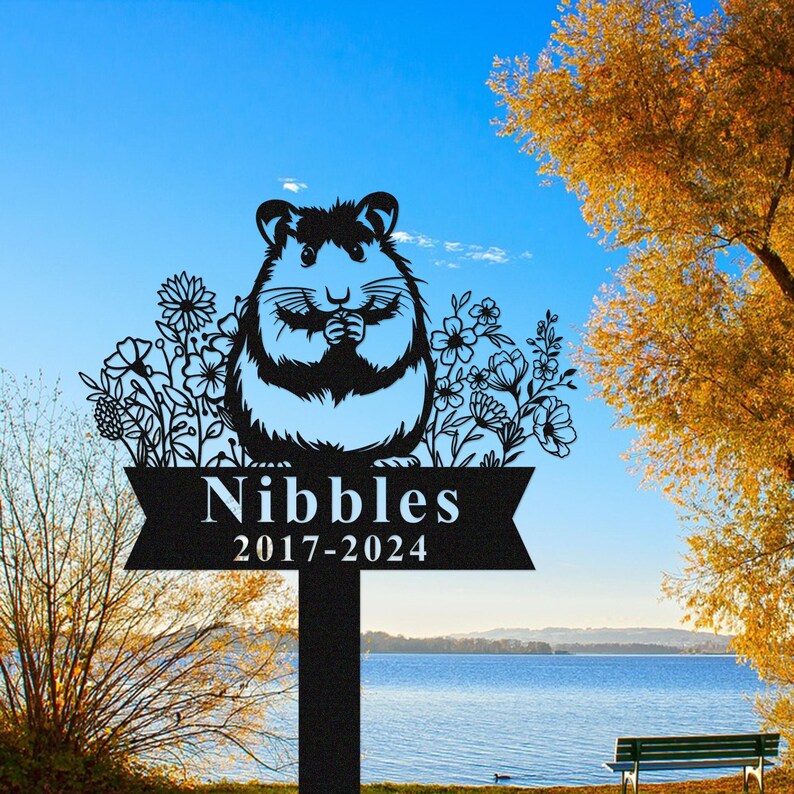 Personalized Hamster Memorial Stake, Custom Hamster Garden Sign, Metal ...