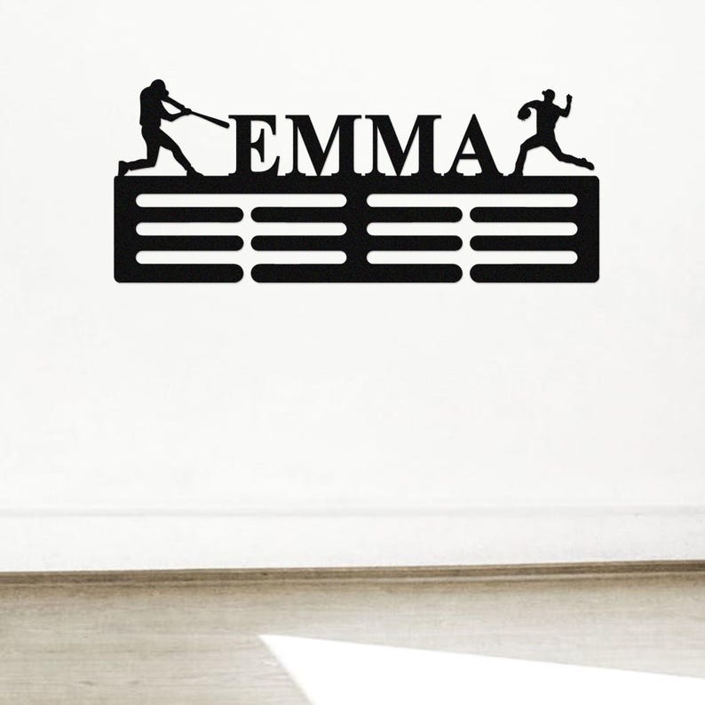 Custom Metal Softball Medal Hanger, Personalized Softball Medal Holder ...