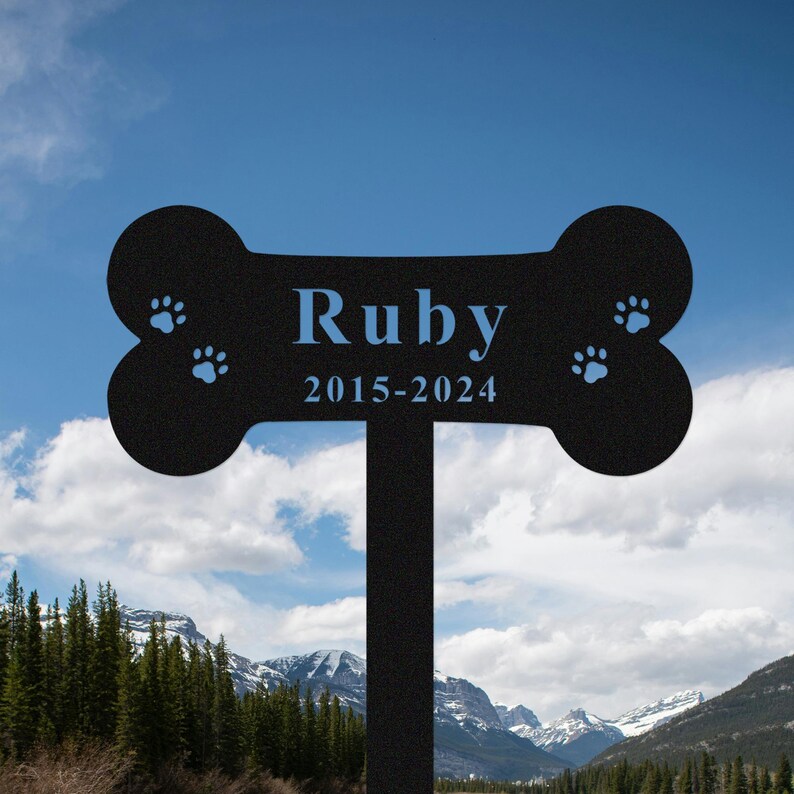Custom Metal Pet Memorial Stake,personalized Dog Grave Marker With Paw ...