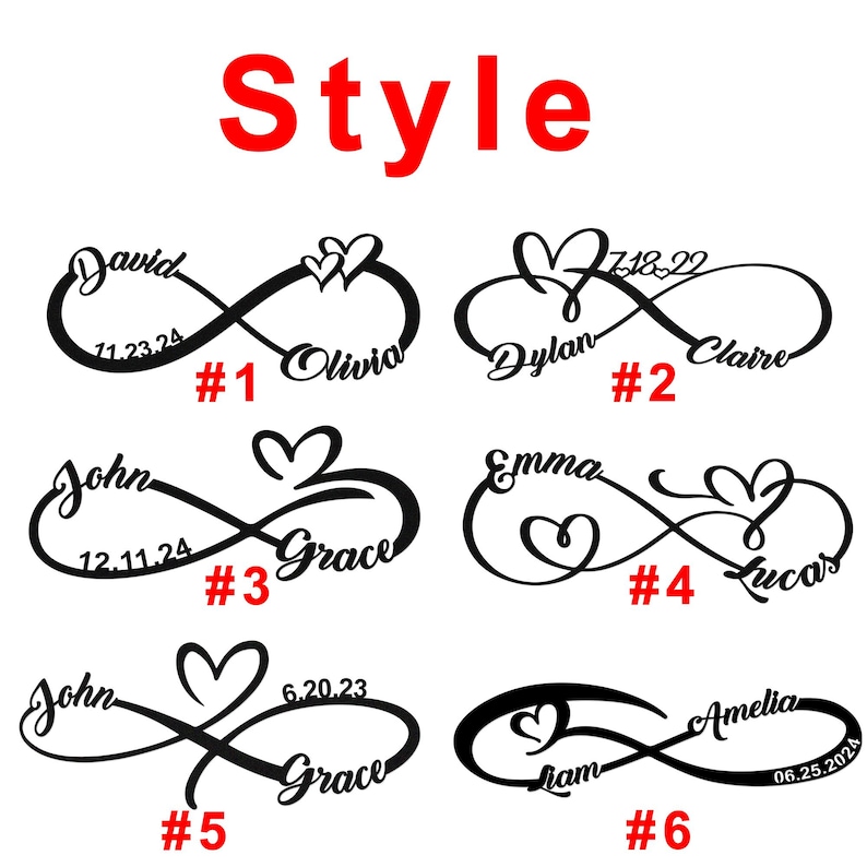 Personalized Metal Infinity Sign, Custom Infinity Couples Name Sign ...
