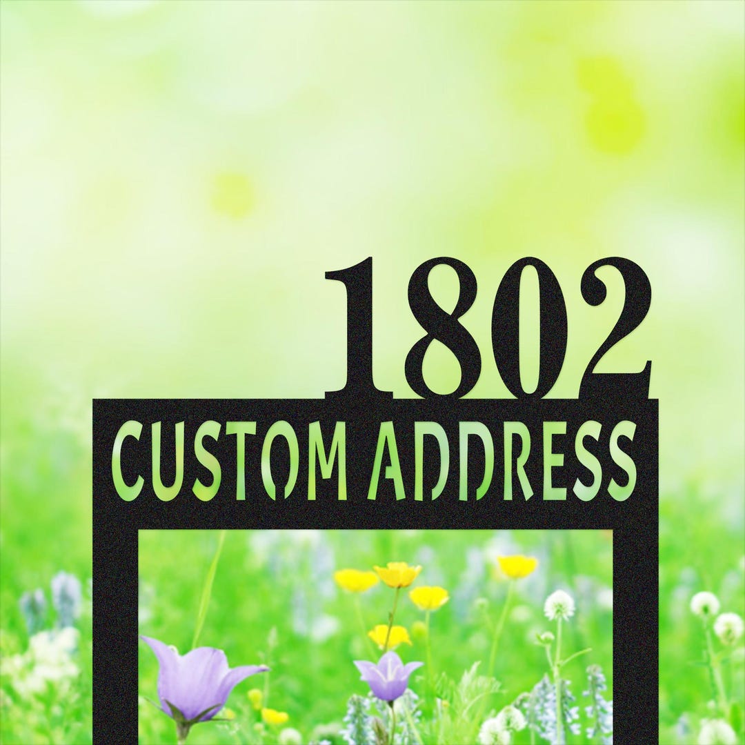 Personalized Metal Address Sign With Stakes, Custom Address Garden ...