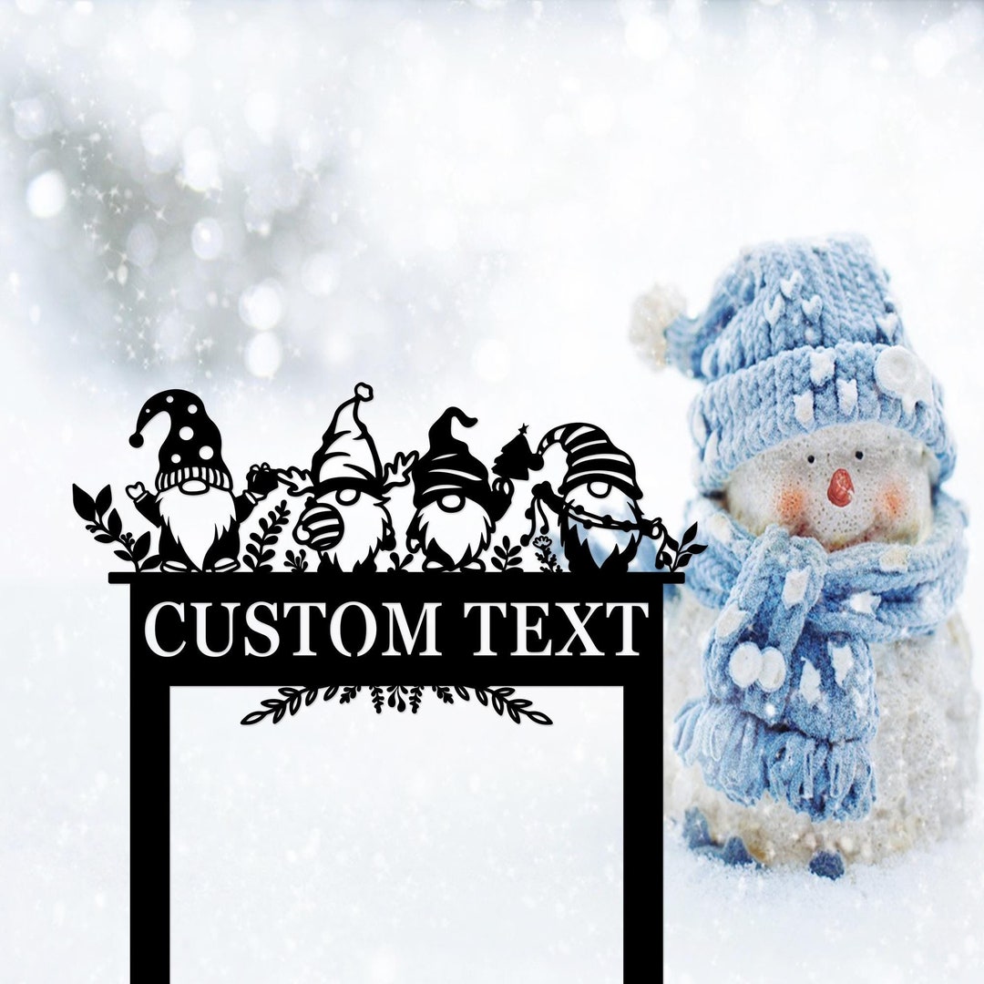 Custom Gnomes Garden Sign With Stakes, Christmas Gnome Yard Stake ...