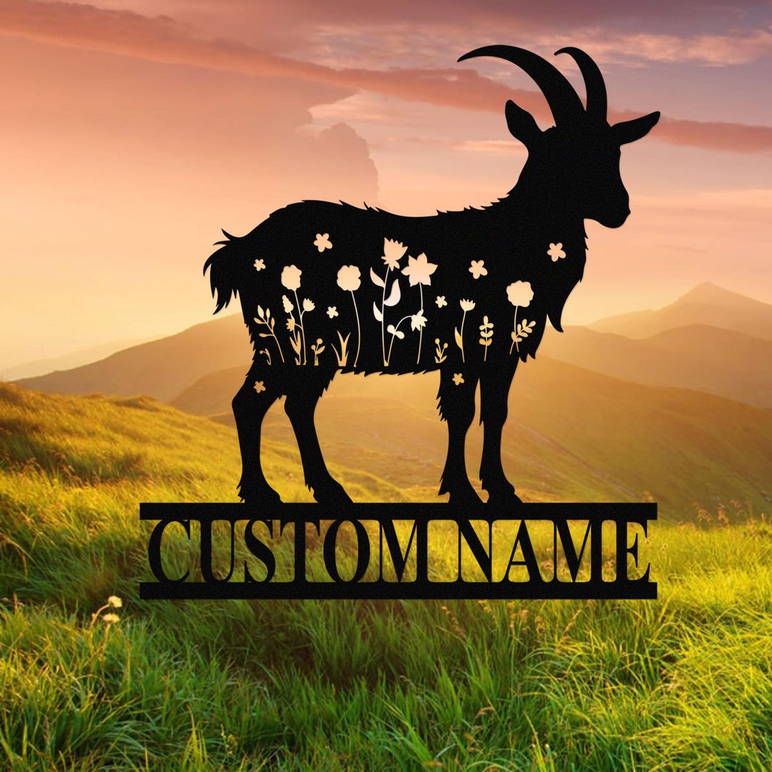 Personalized Goat Farm Sign, Custom Metal Goat Sign, Farmhouse Metal ...