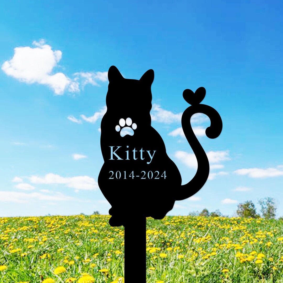 Custom Cat Memorial Stake, Personalized Cat Grave Marker, Cat Memorial ...
