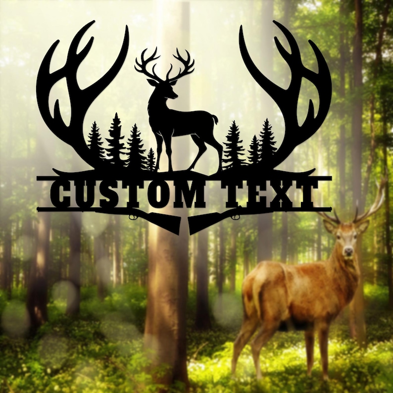 Custom Deer Hunting Metal Sign, Deer Hunter Name Sign, Personalized ...