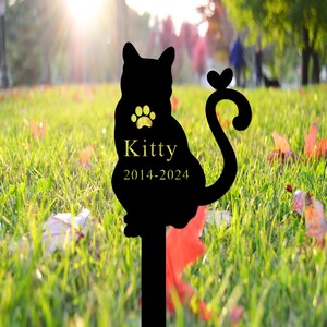 Custom Cat Memorial Stake, Personalized Cat Grave Marker, Cat Memorial ...