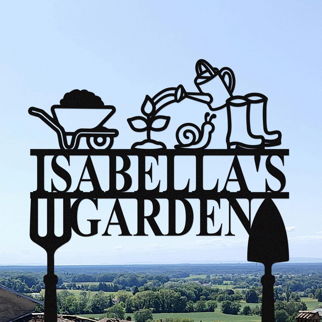 Personalized Garden Name Sign, Custom Metal Garden Decor, Metal Garden ...