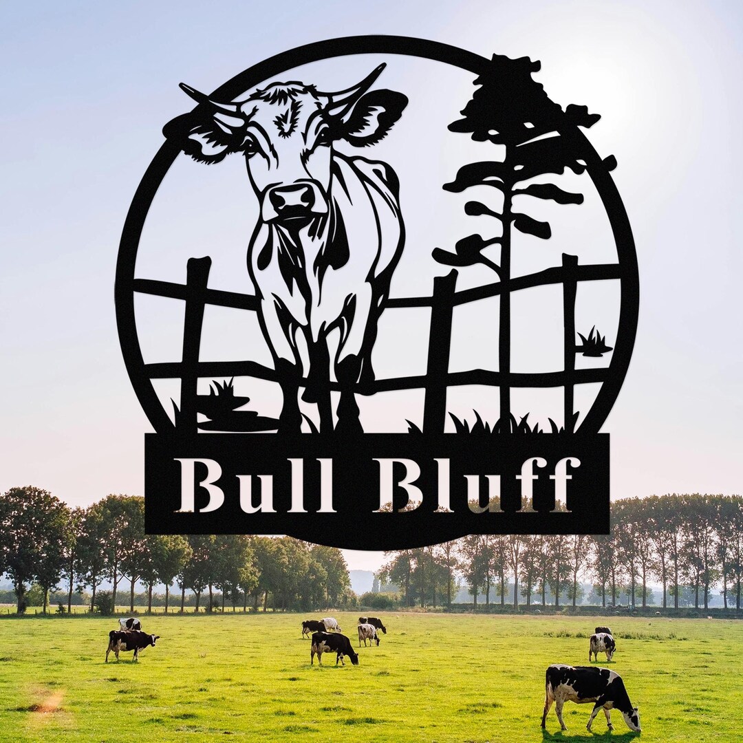Personalized Metal Cow Sign, Custom Cow Farm Sign, Cow Ranch Name Sign ...