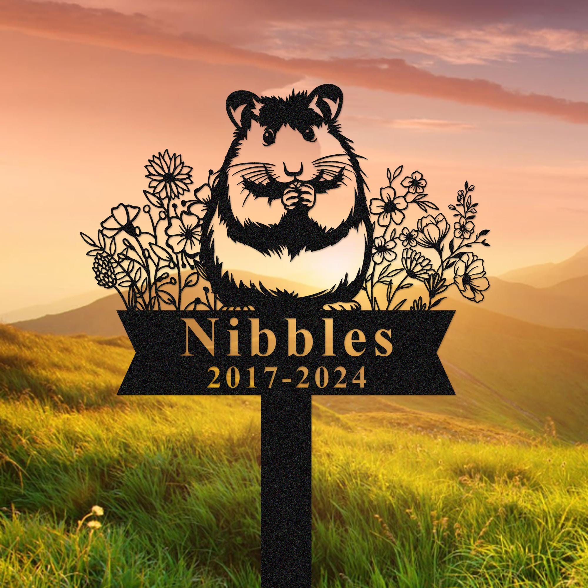 Personalized Hamster Memorial Stake, Custom Hamster Garden Sign, Metal ...