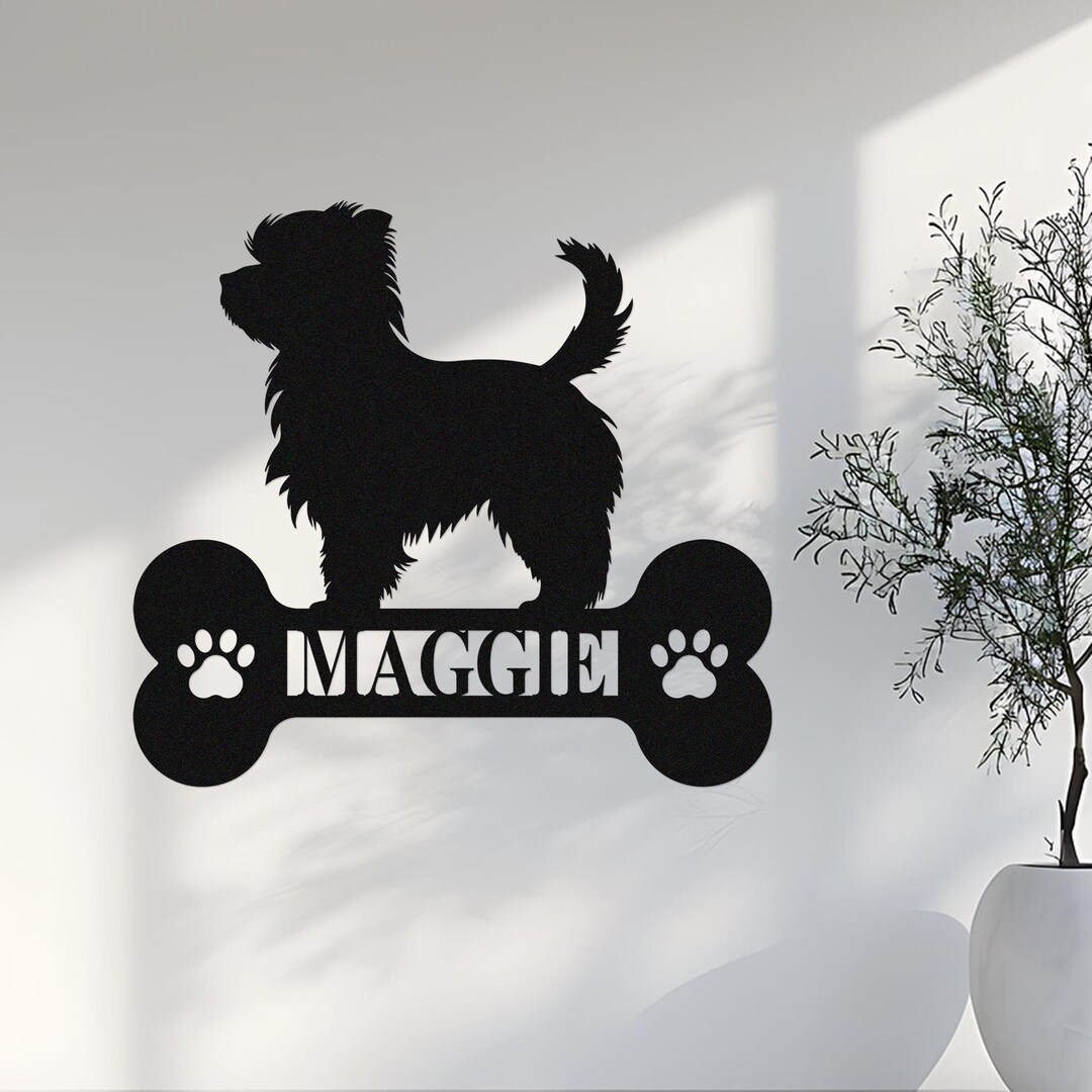 Personalized Metal Dog Wall Art, Custom Metal Dog Name Sign, Dog Wall ...
