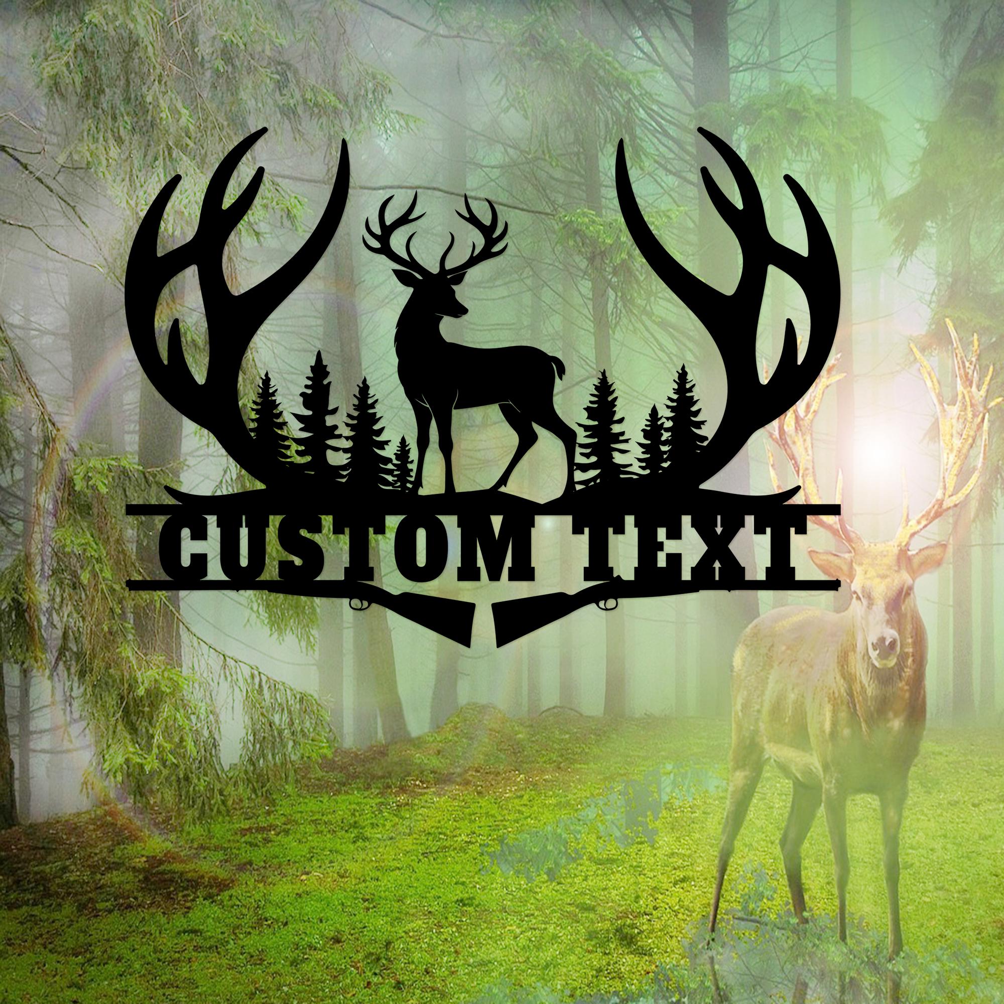 Custom Deer Hunting Metal Sign, Deer Hunter Name Sign, Personalized ...