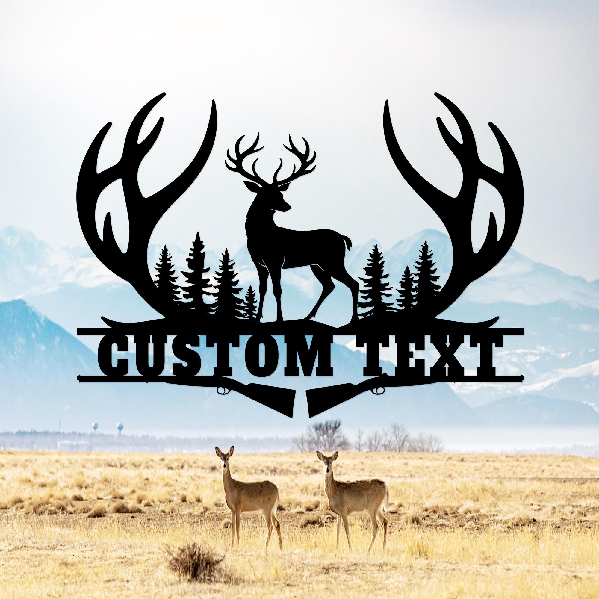 Custom Deer Hunting Metal Sign, Deer Hunter Name Sign, Personalized ...