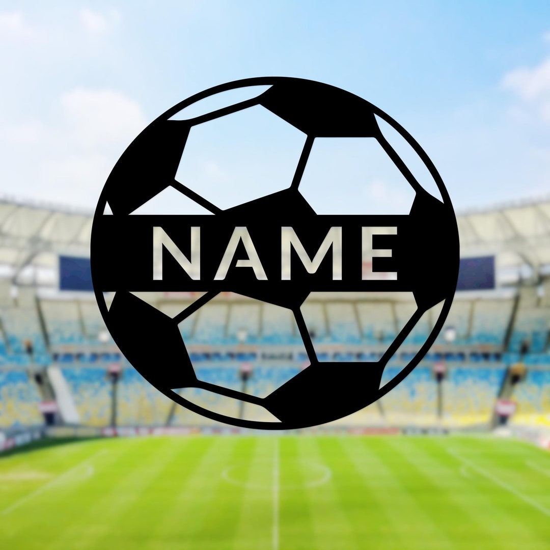 Personalized Soccer Ball Name Sign, Soccer Metal Wall Art, Soccer ...