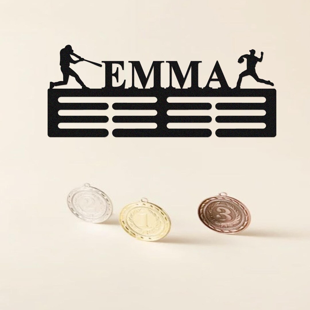 Custom Metal Softball Medal Hanger, Personalized Softball Medal Holder ...