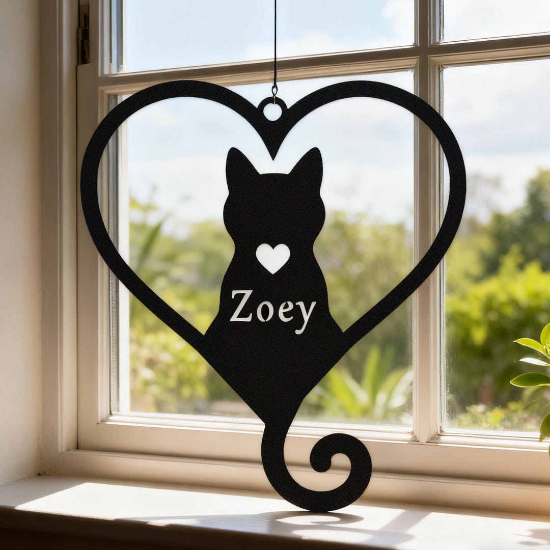 Custom Cat Metal Sign, Personalized Cat Memorial Sign, Cat Name Sign ...