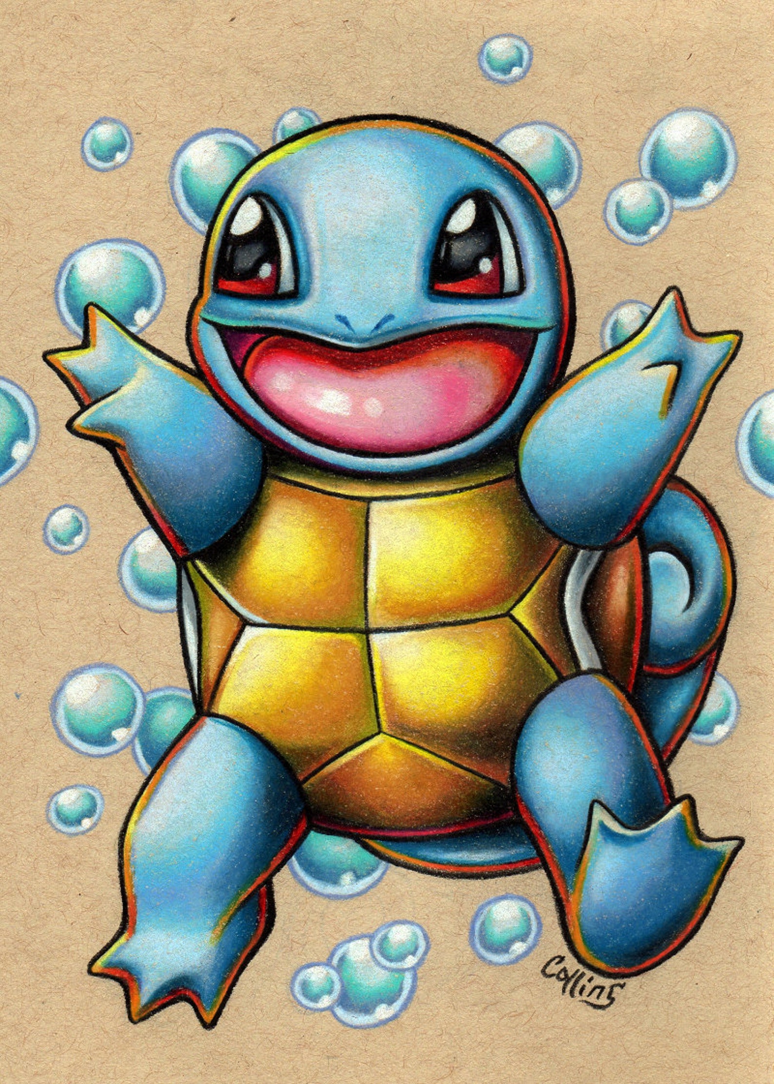 Squirtle Starter Pokemon Wall Art Fine Print - by Bryan Collins - Etsy