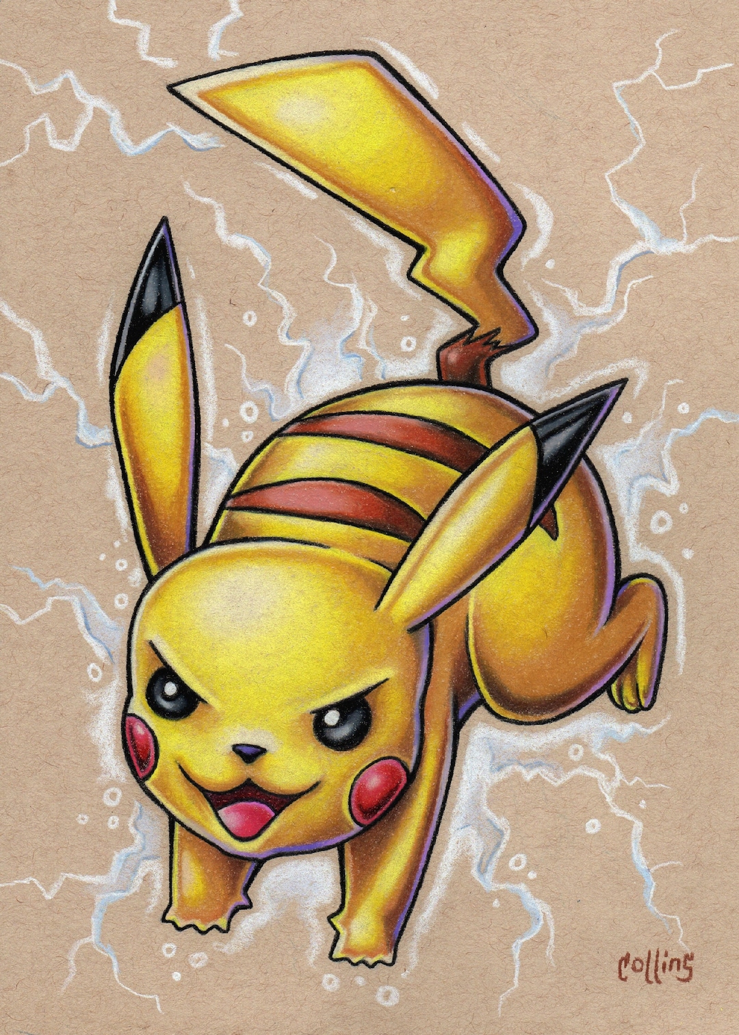 Pikachu Classic Starter Pokemon Signed Fine Wall Art 5x7 Small Print ...
