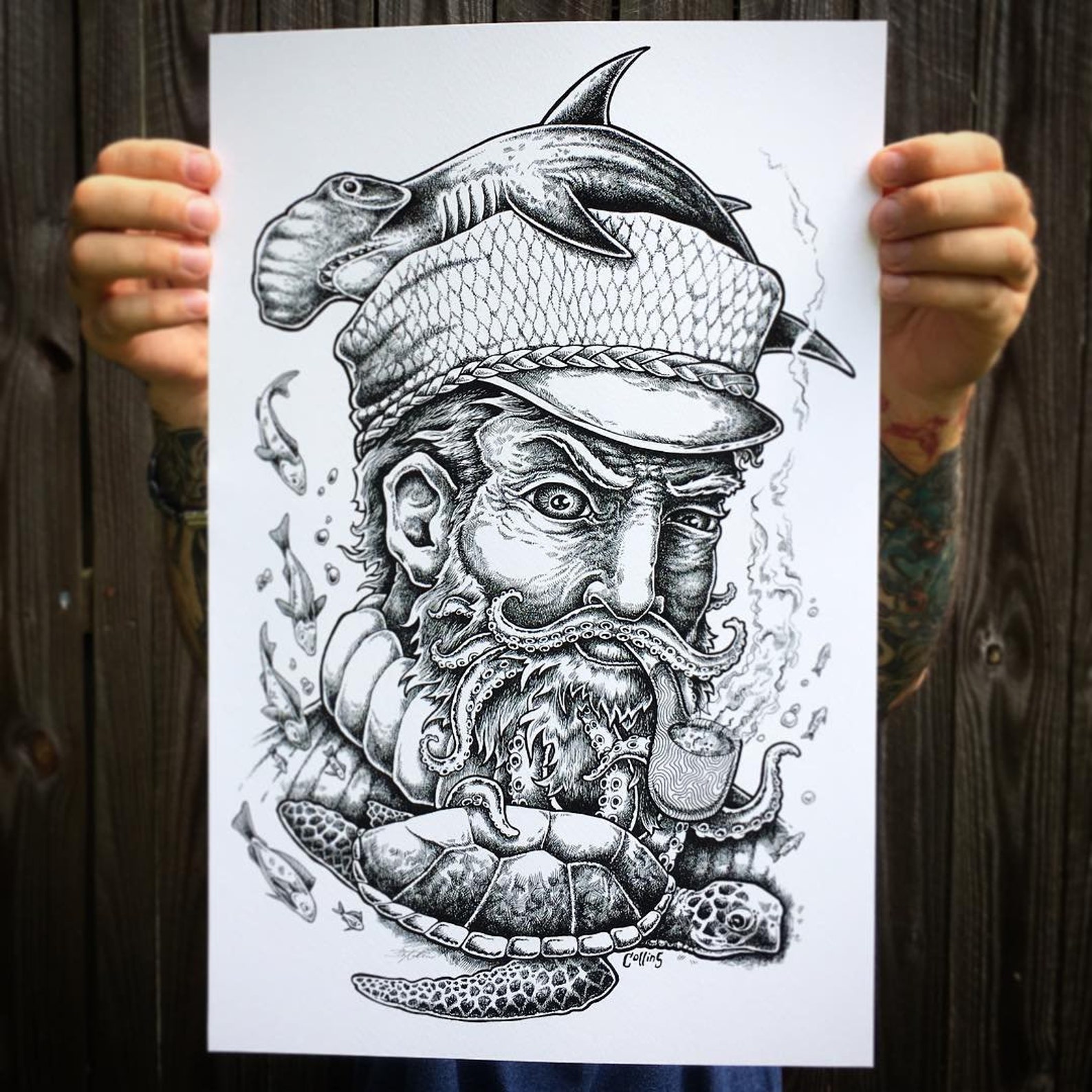 Weathered Sailor Fine Art Black and White Nautical Wall Print - Etsy