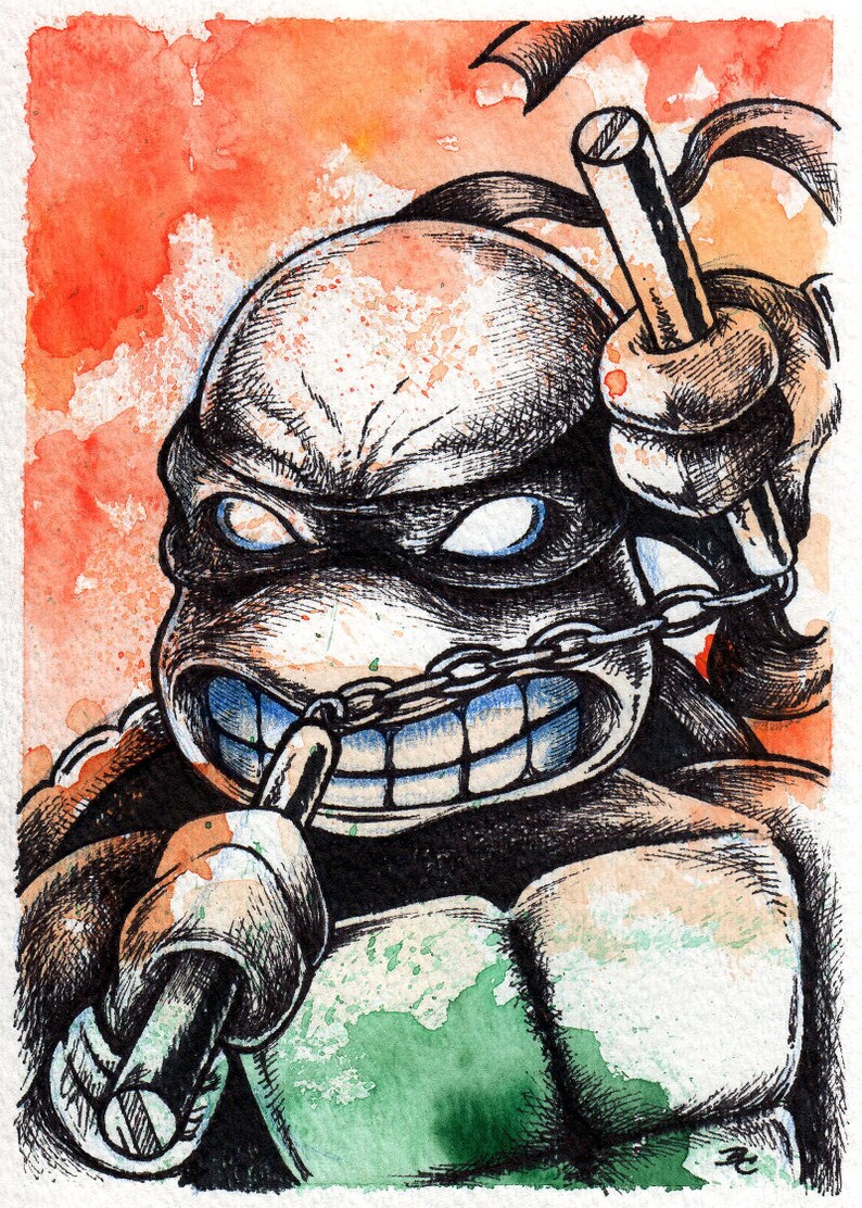 TMNT Art Prints: Hand Signed Watercolor Ninja Turtles Set - Etsy