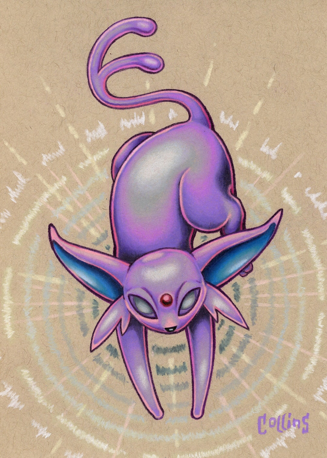 Espeon Eeveelution Pokemon Signed Fine Wall Art Print - by Bryan ...