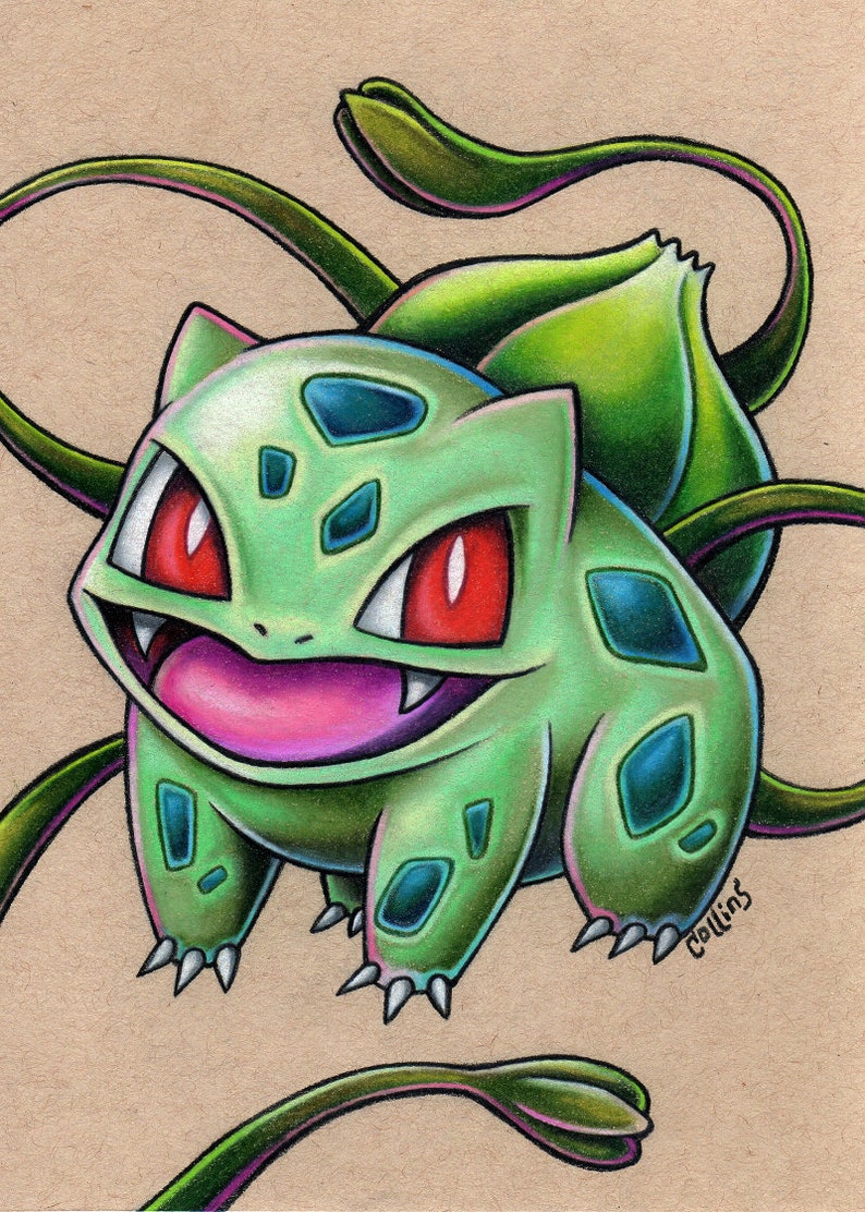 Bulbasaur Starter Pokemon Fine Art Wall Print by Bryan - Etsy