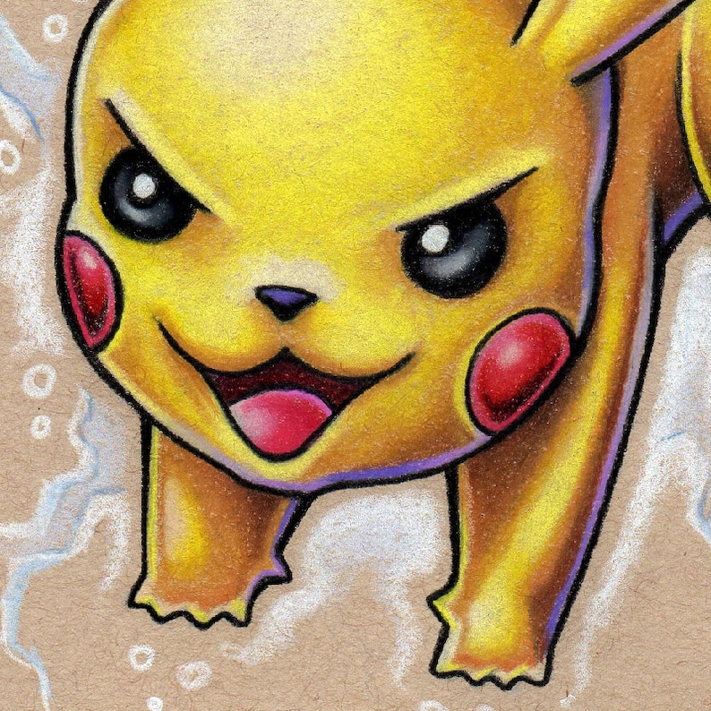 Pikachu Pokemon fine art wall print by Bryan Collins | Etsy