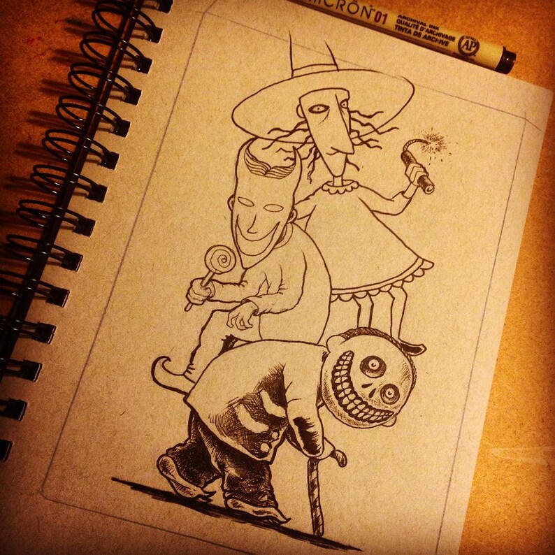 Lock Shock and Barrel Nightmare Before Christmas Fine Art Wall - Etsy ...