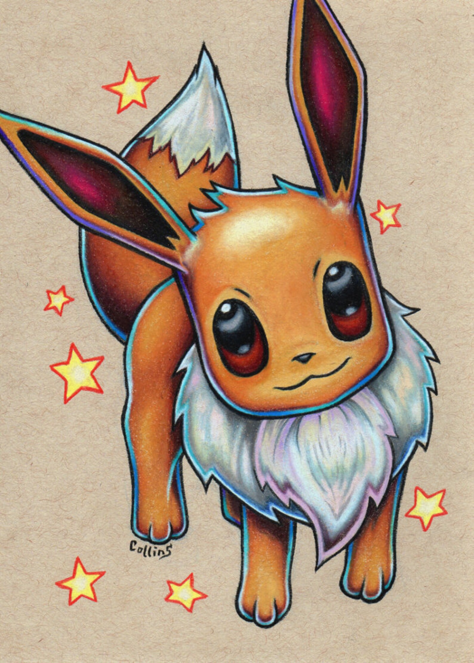 Eevee Basic Pokemon Fine Art Wall Print by Bryan Collins - Etsy
