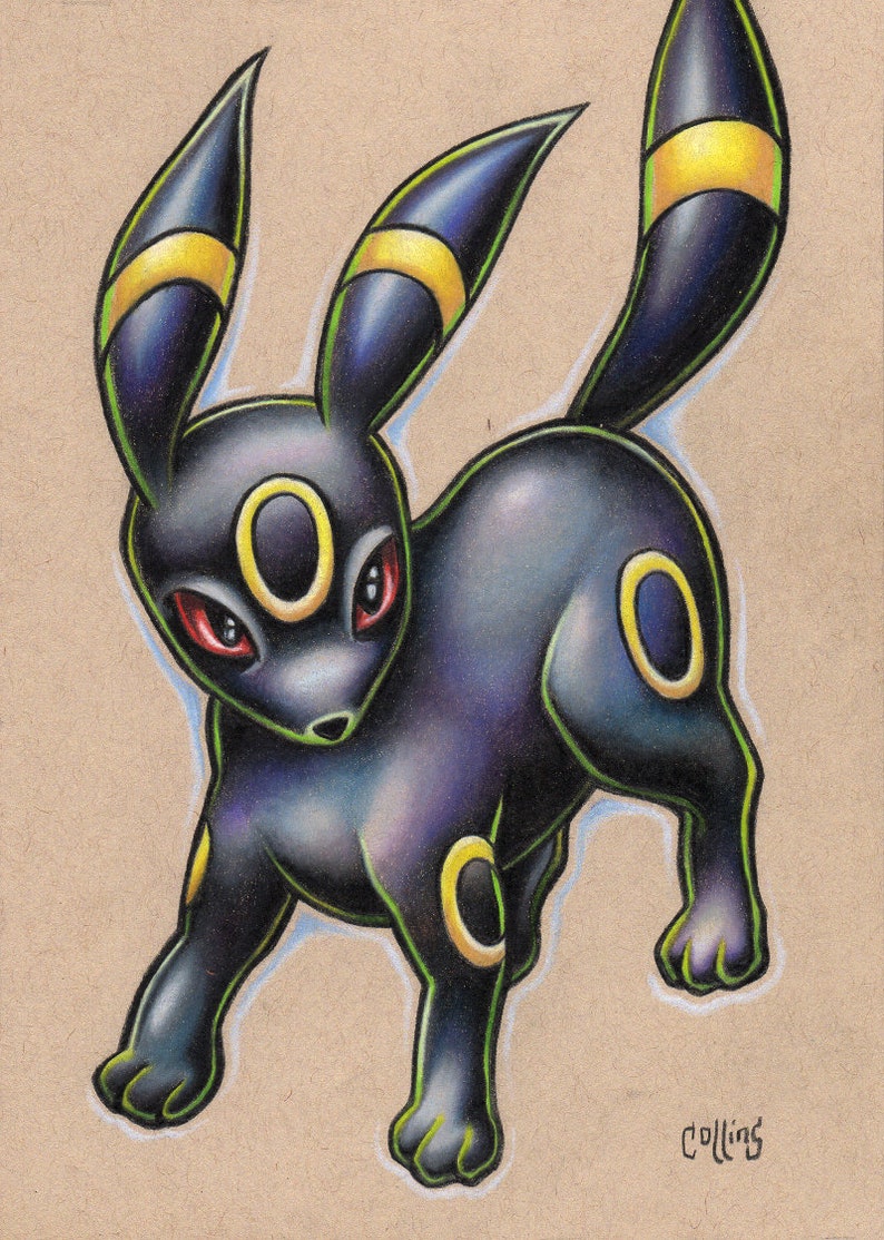 Umbreon Eeveelution Pokemon Signed Fine Wall Art Print - by Bryan ...